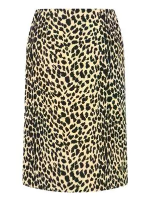 ASPESI Leopard Print Midi A-Line Skirt