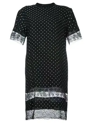 Givenchy Lace Panel T-shirt Dress - Black