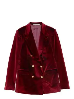 TAGLIATORE Velvet Double-Breasted Jacket