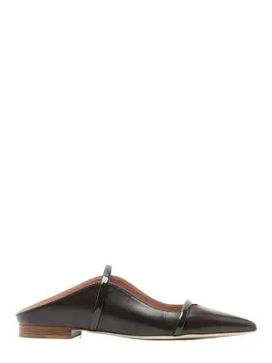 MALONE SOULIERS Maureen Leather Flat Mules - Brown