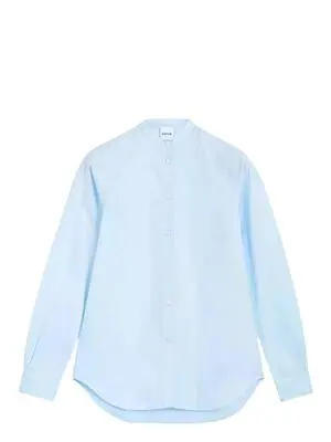 Aspesi Mandarin-collar Cotton Shirt - Blue