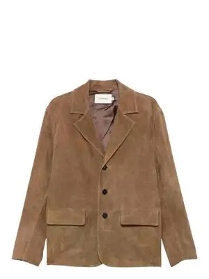 FRAME Suede Three-button Jacket - Brown