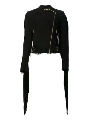 Ralph Lauren Fringed Biker Jacket - Black