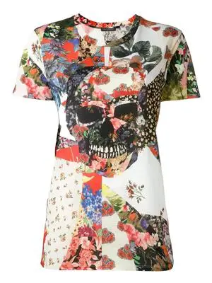 Alexander McQueen Floral Skull T-shirt - Multicolour