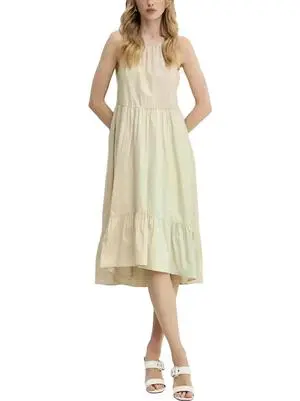 Armani Exchange Halter-neck Tiered Midi Dress - Neutrals