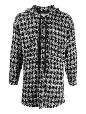 Faith Connexion Hooded Tweed Jacket - Black