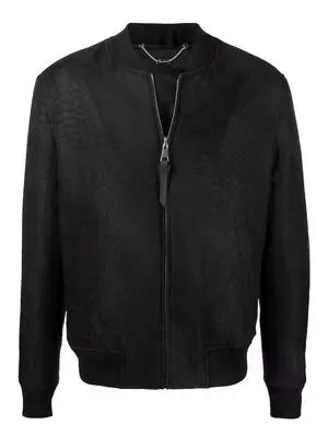 BILLIONAIRE Animalier-print Bomber Jacket - Black