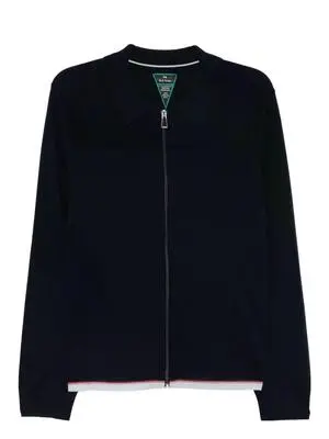 Paul Smith Merino Zip Cardigan - Blue