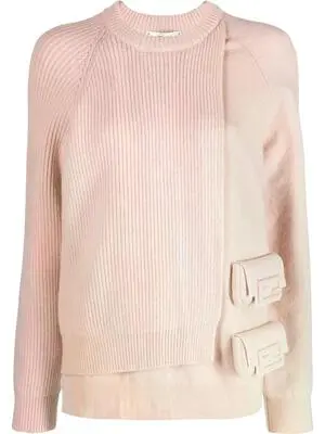 Fendi Layered Jumper With Utility Pockets - Pink