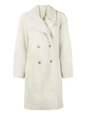 YVES SALOMON Oversized Shearling Coat - White
