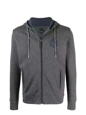 BILLIONAIRE Crest-motif Long-sleeved Hoodie - Grey