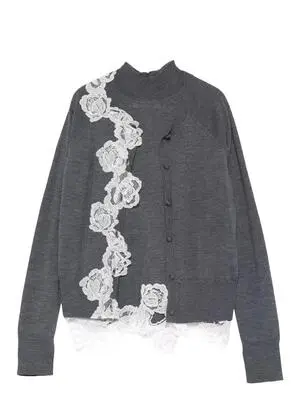 BLUGIRL Lace-trim Cardigan - Grey