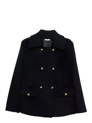 P.A.R.O.S.H Double-Breasted Pea Coat With Gold Buttons