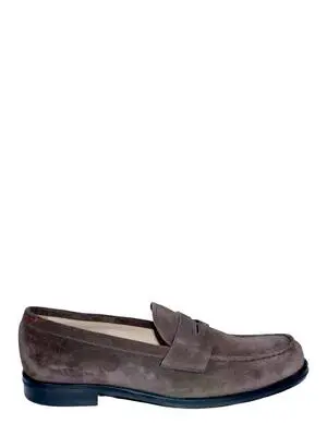 Kiton Penny Suede Loafers - Brown