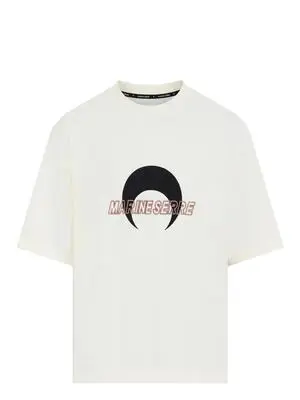 MARINE SERRE Logo-print Crew-neck T-shirt - White