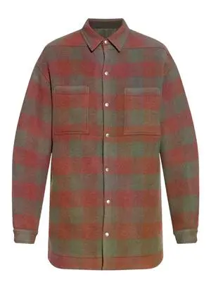 Rick Owens Checked Wool Overshirt - Brown