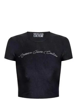 Versace Rhinestone-embellished T-shirt - Black