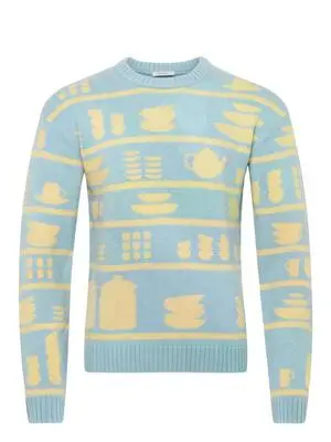 JW Anderson Patterned Crew-neck Sweater - Blue