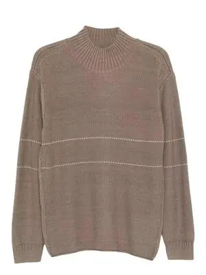 Emporio Armani High-neck Striped Sweater - Brown