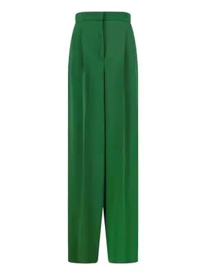 Max Mara Pleated Straight Trousers - Green
