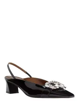 GIUSEPPE ZANOTTI Crystal-embellished Slingback Pumps - Black