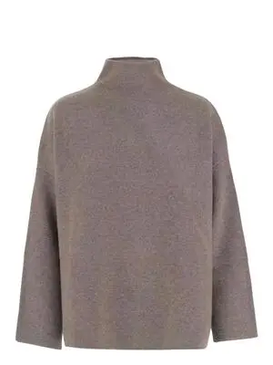 OLIVER LATTUGHI High-neck Drop-shoulder Cashmere Sweater - Grey