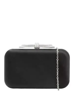Mach & Mach Crystal-embellished Bow Clutch - Black