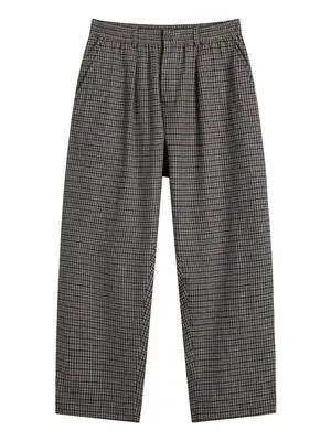 Universal Works Houndstooth Wool Oxford Pant - Charcoal