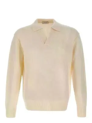 PAOLO PECORA Polo-collar Wool Sweater - Neutrals