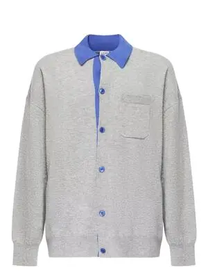 Loewe Polo-neck Wool Cardigan - Grey
