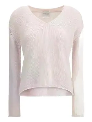 FORTE_FORTE V-neck Cashmere-wool Blend Sweater - Pink