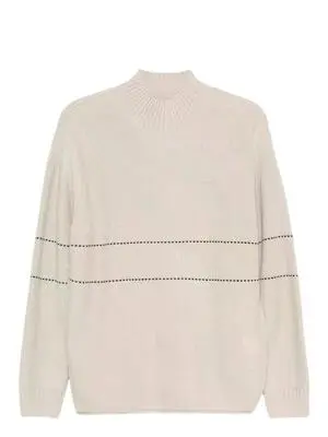 Emporio Armani High-neck Striped Sweater - Neutrals