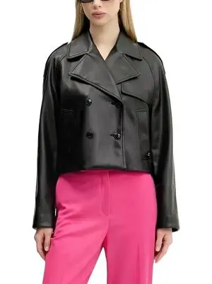 HUGO Double-Breasted Cropped Jacket