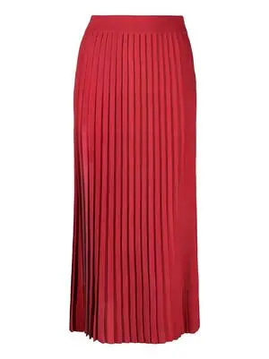 Balenciaga Pleated Midi Skirt - Red