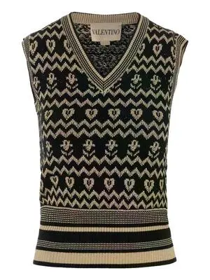 Valentino Garavani Wool-blend Knit Vest - Black