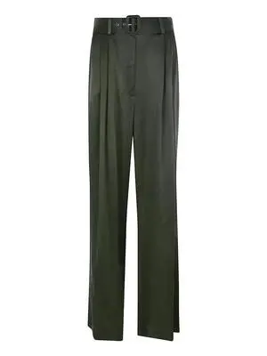 Zimmermann Pleated Belted Trousers - Green