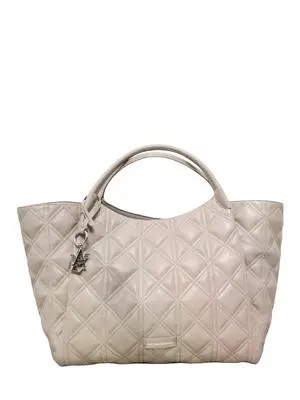 EMPORIO ARMANI Diamond-Pattern Tote Bag With Logo Charm