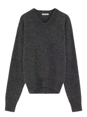 LEMAIRE V-neck Wool Sweater - Black