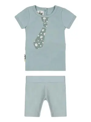 MANIÈRE Short Sleeve T-shirt & Shorts Set - Powder Blue