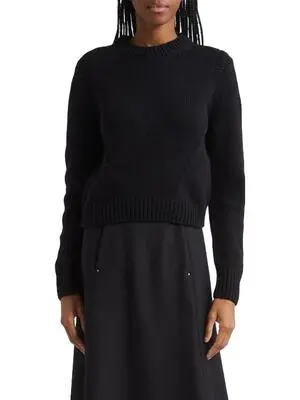 Moncler Wool & Cashmere Crewneck Sweater - Black