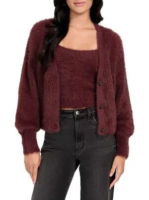 Guess Keyla Fuzzy Cardigan Rust
