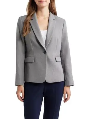 TAHARI ASL One-button Blazer - Heather Grey