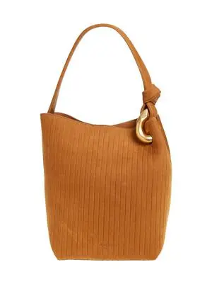 JW Anderson Corner Stripe Deerskin Tote - Caramel 604