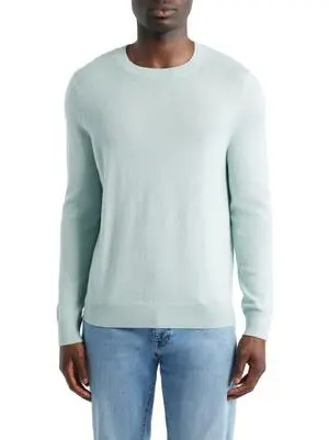 Nordstrom Crewneck Cotton & Cashmere Sweater - Green Mirror