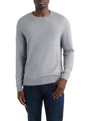 Nordstrom Crewneck Cotton & Cashmere Sweater - Grey December Heather