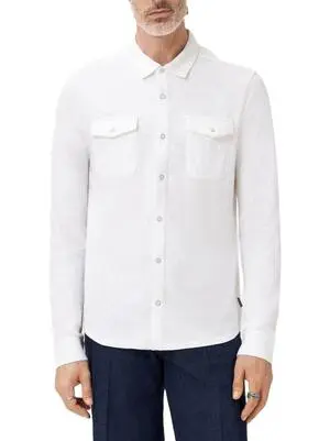 John Varvatos Arvon Knit Western Snap-up Shirt - White