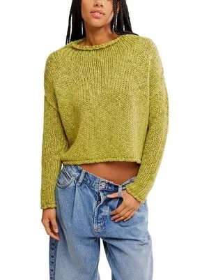 Free People Opal Roll Neck Crop Sweater - Fresh Sprouts