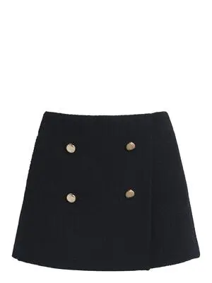 Maje Tweed Contrast-trim Shorts - Blue
