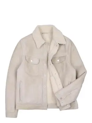 VALSTAR Shearling Davis Trucker Jacket - White