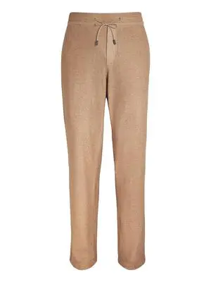 Colombo Cashmere-silk Drawstring Trousers - Brown